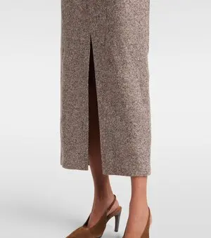 Brunello Cucinelli Wool And Silk-blend Midi Skirt