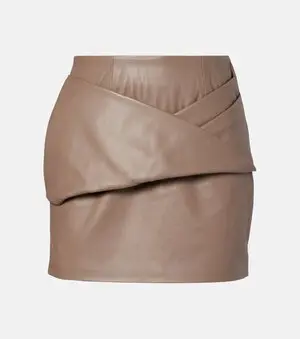 Tove Liss Pleated Leather Miniskirt