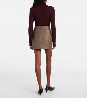 Tove Liss Pleated Leather Miniskirt