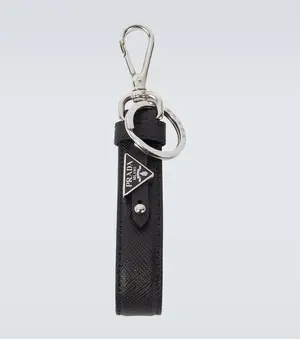 Prada Saffiano Leather Keychain With Logo