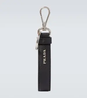 Prada Saffiano Leather Keychain With Logo