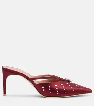 MALONE SOULIERS Marisa 70 Embellished Satin Mules