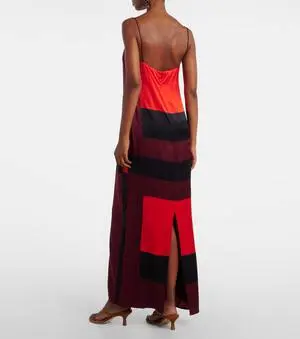 Staud Mae Printed Silk-blend Maxi Dress
