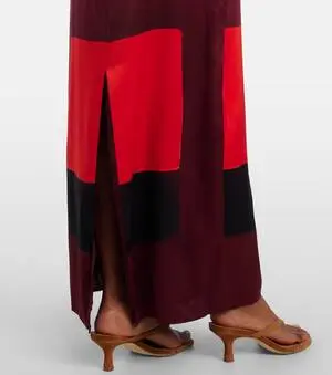 Staud Mae Printed Silk-blend Maxi Dress