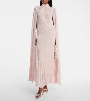 RODARTE Caped Velvet Devoré Gown