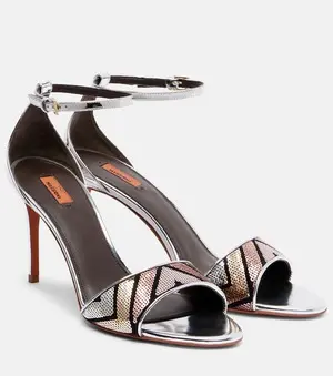 Missoni Belle Sequined Metallic Leather Sandals - Multicoloured