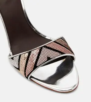 Missoni Belle Sequined Metallic Leather Sandals