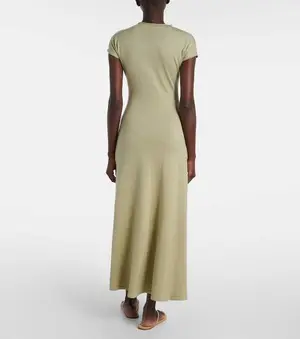 Tove Lenore Knitted Wool And Silk Midi Dress - Green