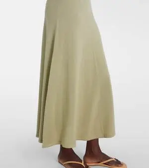 Tove Lenore Knitted Wool And Silk Midi Dress - Green
