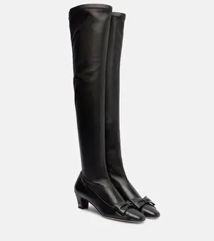 Valentino Garavani Bowow 45 Leather Over-the-knee Boots
