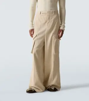 Rick Owens Firebanks Cotton And Linen Cargo Pants
