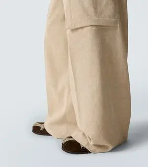 Rick Owens Firebanks Cotton And Linen Cargo Pants
