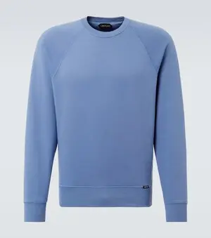 TOM FORD Cotton-blend Crewneck Sweater - Blue