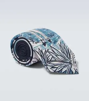 Dolce & Gabbana Printed Silk Twill Neck Tie - Blue