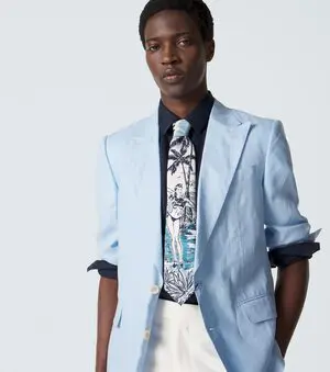 Dolce & Gabbana Printed Silk Twill Neck Tie - Blue