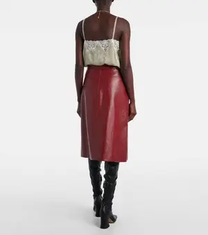 Chloé Leather Midi Skirt