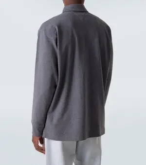 Bottega Veneta Intrecciato Cotton Jersey Polo Sweater