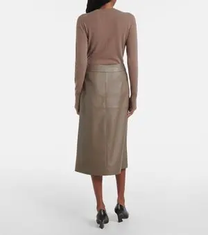 JOSEPH Leather Midi Skirt