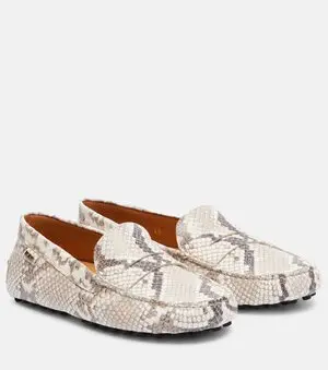 TOD'S Tod's Gommino Snake-Effect Leather Driving Shoes Multicoloured