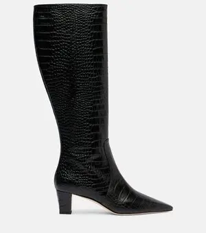 Manolo Blahnik Penelope Leather Knee-high Boots