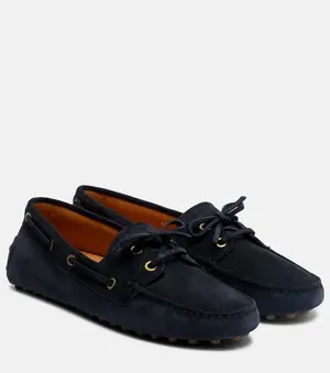 TOD'S Tod's Suede Driving Loafers Blue