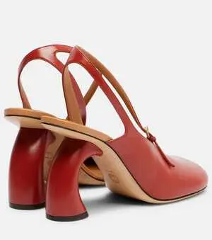Dries Van Noten 95 Leather Slingback Pumps