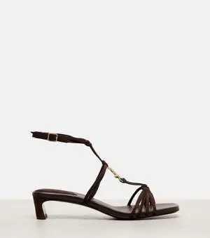 JIMMY CHOO Frann 35 Suede Sandals - Brown