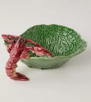 BORDALLO PINHEIRO Cabbage With Lobsters Salad Bowl - Multicoloured