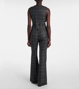 Gabriela Hearst Coleridge Checked Wool And Silk Vest - Grey