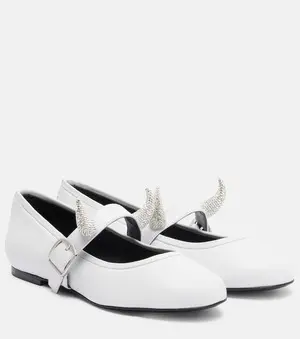 Coperni X Disney® Leather Mary Jane Flats - White