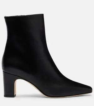 Manolo Blahnik Ofaralo Leather Ankle Boots - Black