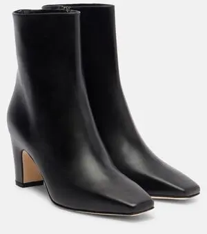 Manolo Blahnik Ofaralo Leather Ankle Boots - Black