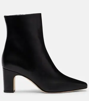 Manolo Blahnik Ofaralo Leather Ankle Boots - Black