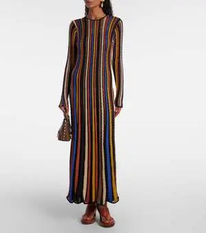 Ulla Johnson Albie Striped Lame Maxi Dress - Multicoloured