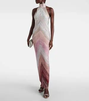 Missoni Belle Sequined Metallic Leather Sandals