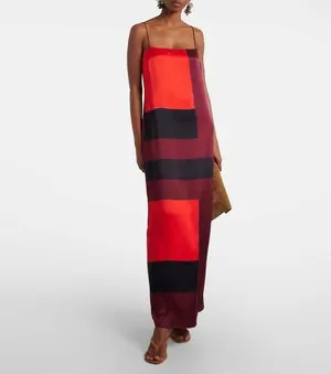 Staud Mae Printed Silk-blend Maxi Dress
