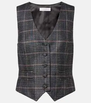 Gabriela Hearst Coleridge Checked Wool And Silk Vest