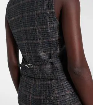 Gabriela Hearst Coleridge Checked Wool And Silk Vest