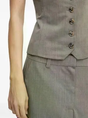 SAMSOE SAMSOE Button-front Strapless Top - Green
