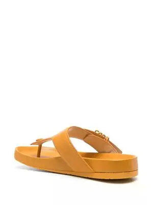 Loewe Logo-plaque Leather Flip Flops