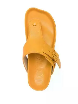 Loewe Logo-plaque Leather Flip Flops