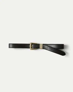 Veronica Beard Arch Leather Belt - Black/gold