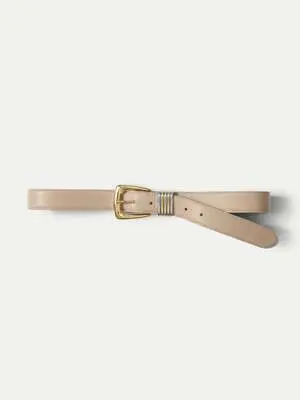 Veronica Beard Arch Leather Belt Oat
