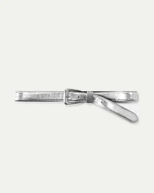 Veronica Beard Arch Leather Belt - Silver