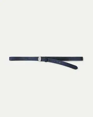Veronica Beard Dash Leather Belt - Navy
