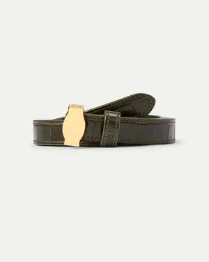 Veronica Beard Dash Croc-embossed Belt