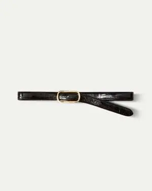 Veronica Beard Loop Suede Belt - Black