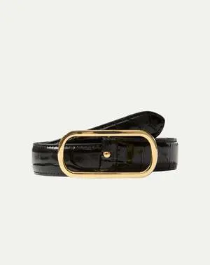 Veronica Beard Loop Suede Belt - Black