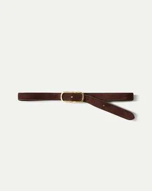 Veronica Beard Loop Suede Belt Espresso