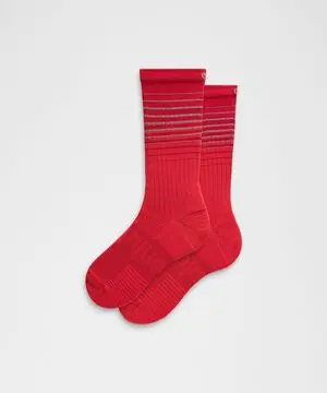 Lululemon Power Stride Crew Socks - Dark Red/lululemon Red